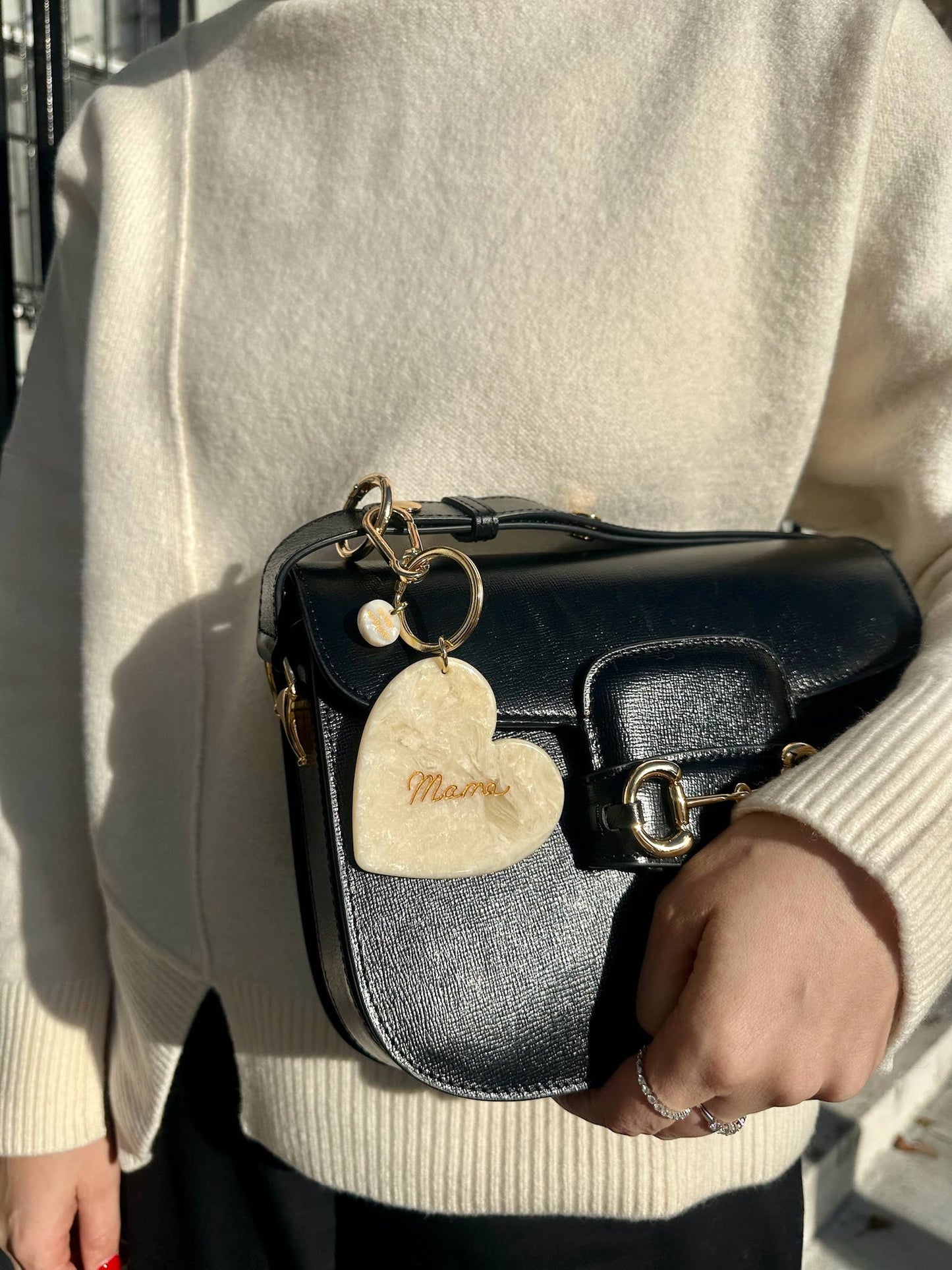 Hand-painted Mama Heart Acetate Bag Charm + Keychain – The Wander Shop