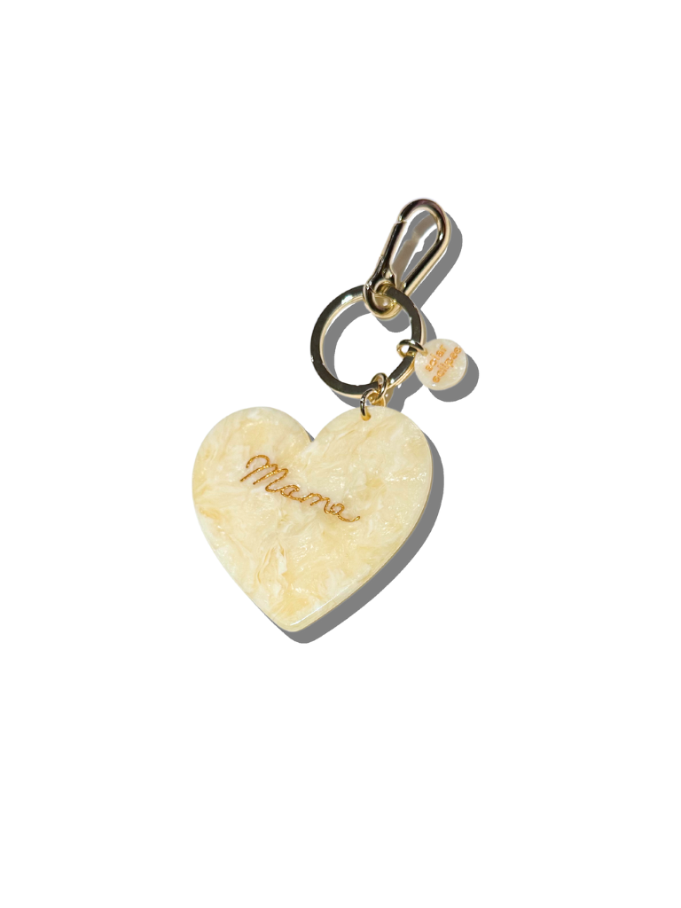 Hand-painted Mama Heart Acetate Bag Charm + Keychain – The Wander Shop