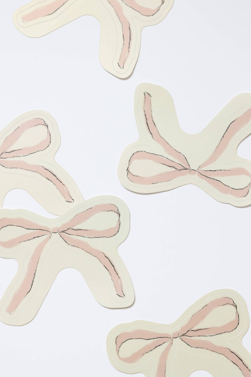 Pink Ribbon Bow Sticker – The Wander Shop